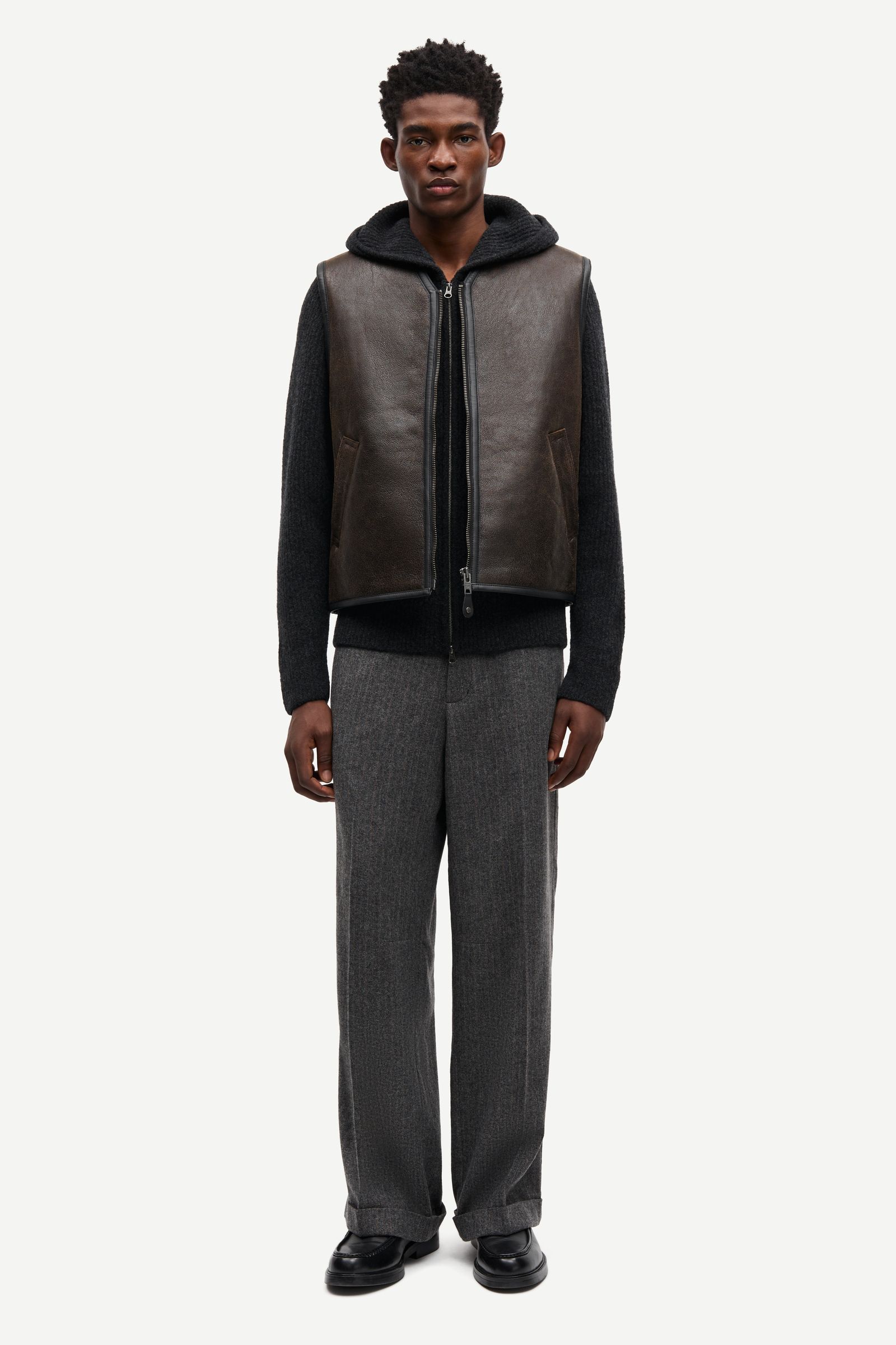 Saboy vest 15692 Dark brown crackled | Samsøe Samsøe®