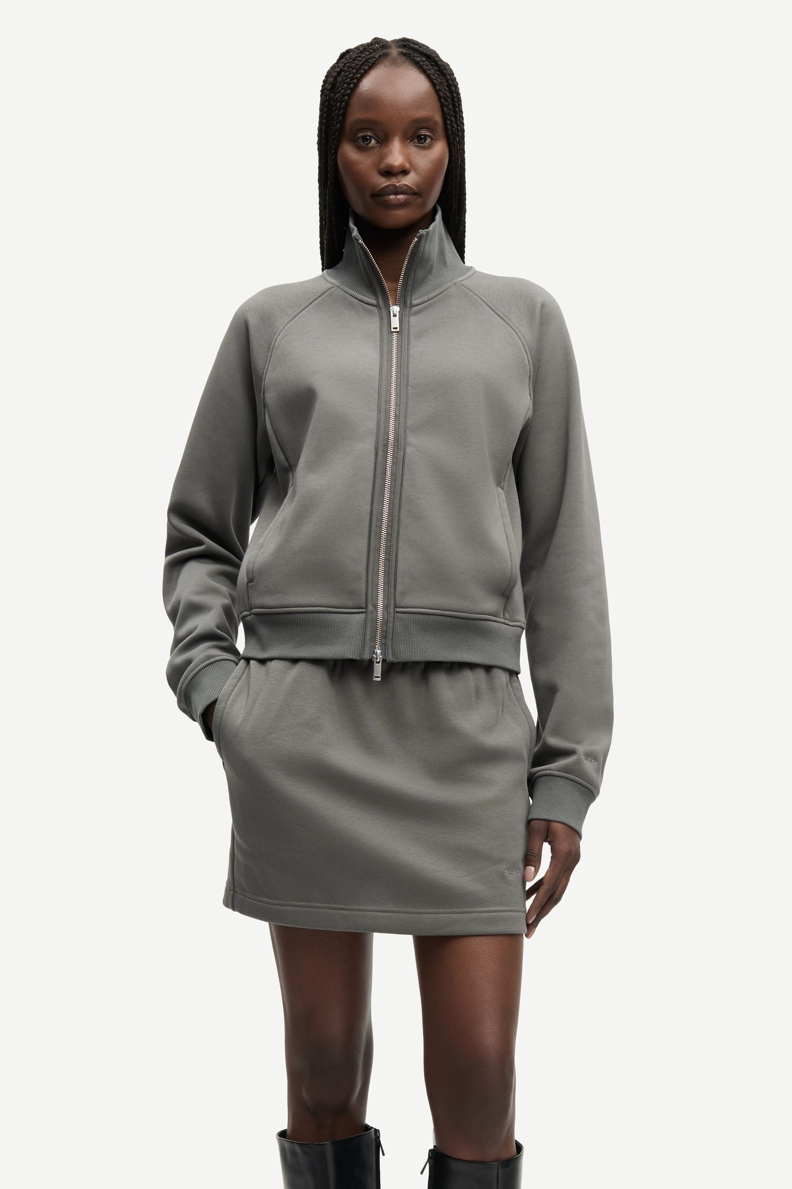 Sakira zip sweat 15905 Gunmetal | Samsøe Samsøe®
